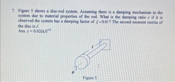 Solved 7. Figure 5 shows a disc-rod system. Assuming there | Chegg.com