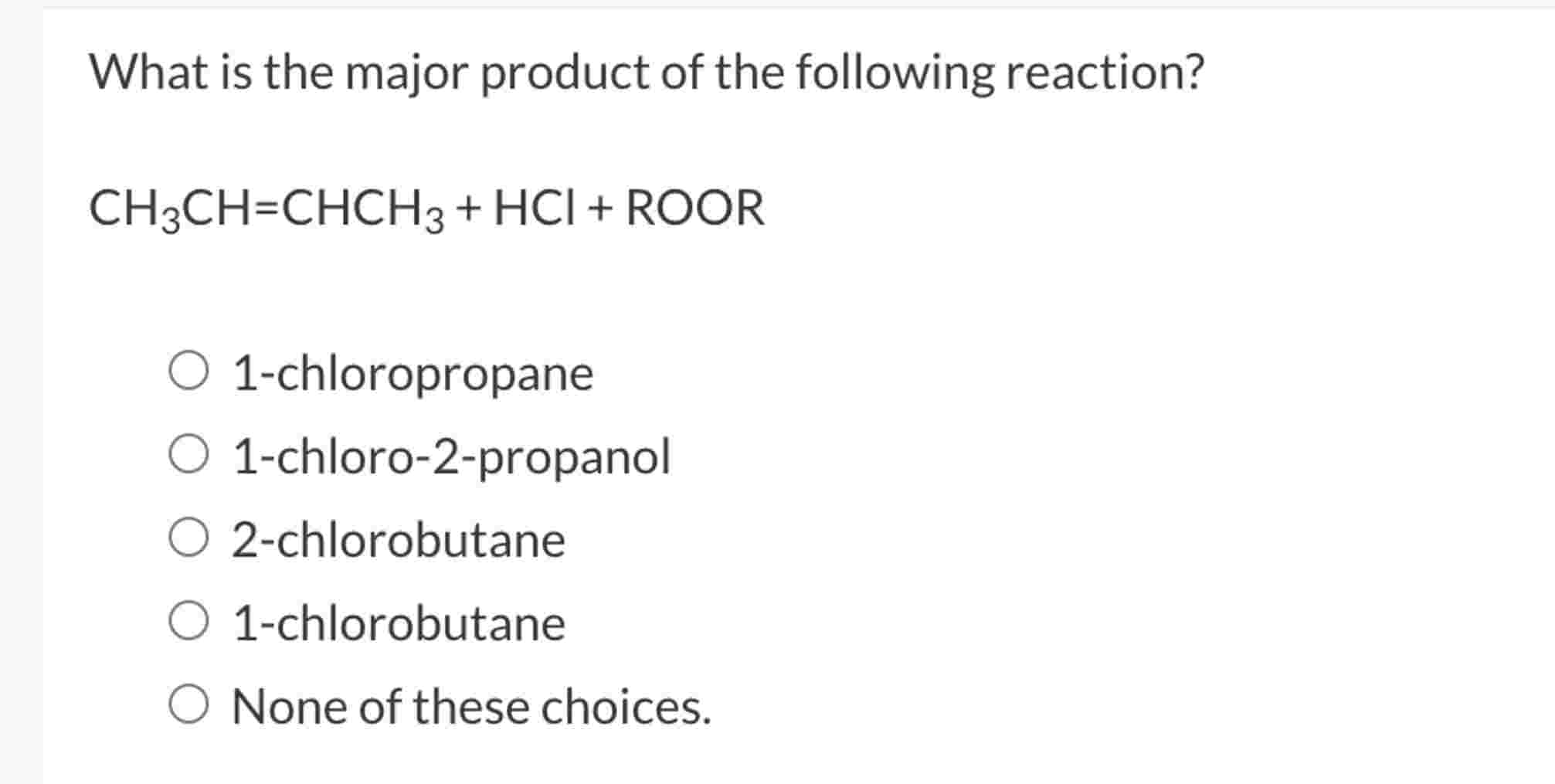 Solved What is the major product of the following reaction? | Chegg.com