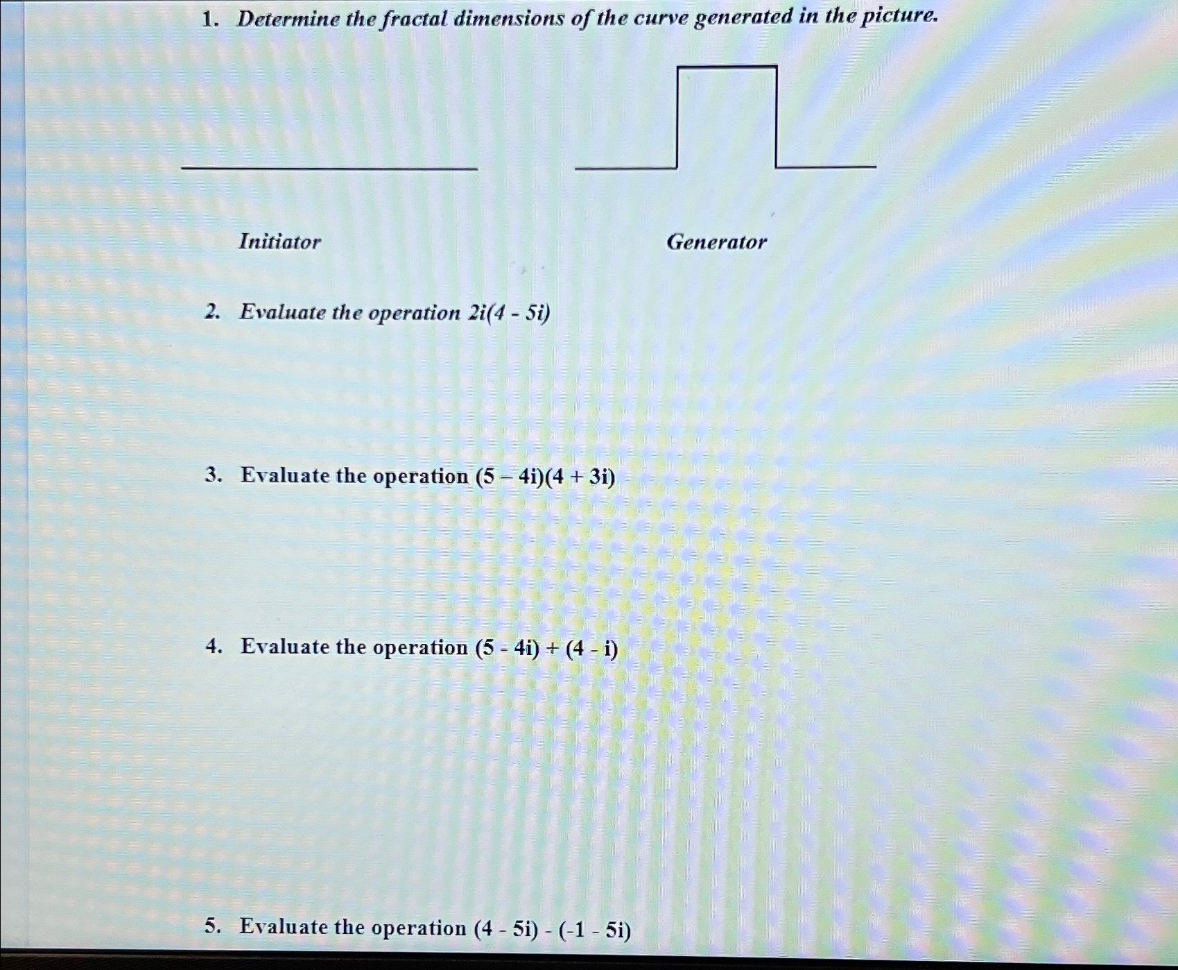 Solved Determine the fractal dimensions of the curve | Chegg.com