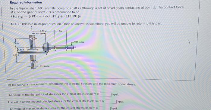 Solved Required information In the figure, shaft AB | Chegg.com