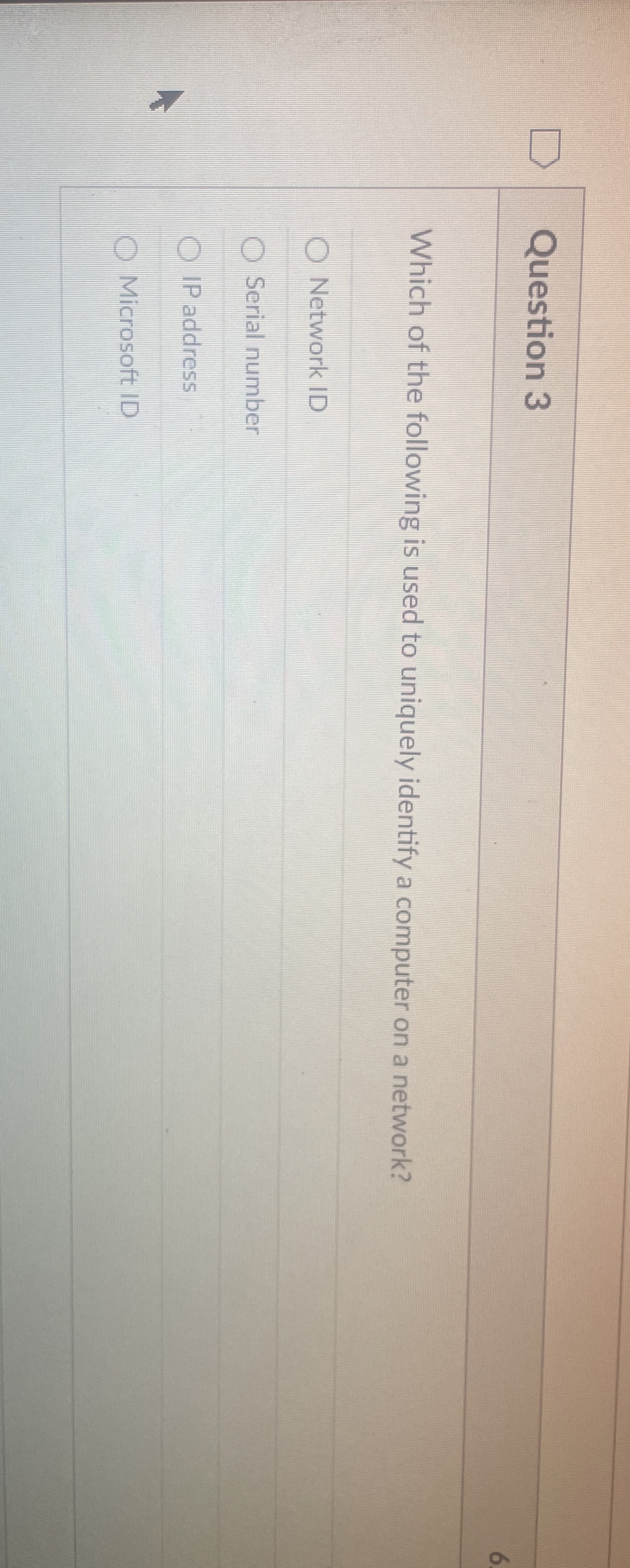 Solved Question 3Which of the following is used to uniquely | Chegg.com