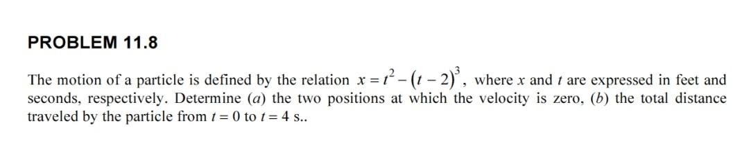 Solved The motion of a particle is defined by the relation | Chegg.com
