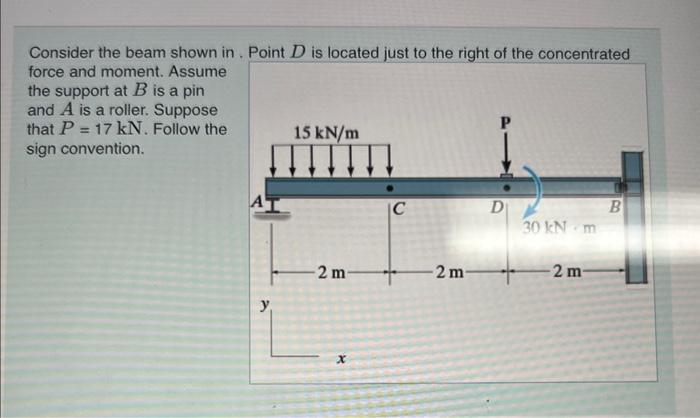 Solved Consider the beam shown in Pnint D is Innated iust tn | Chegg.com