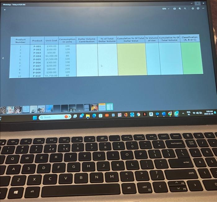 Solved Calculate And Populate Various Columns In The Excel 0341