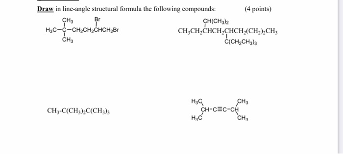 Solved Draw in line-angle structural formula the following | Chegg.com