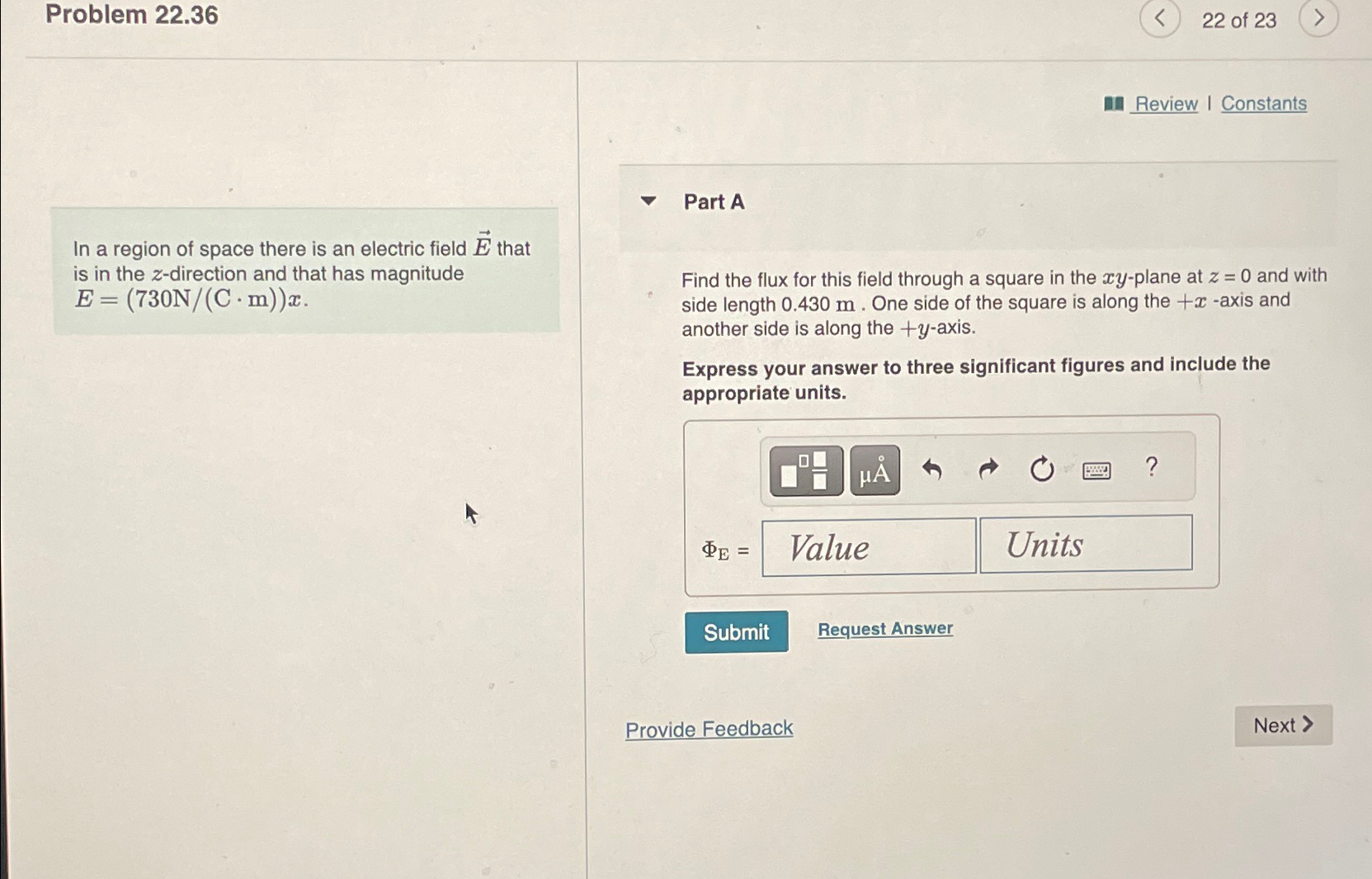 Solved Problem 22.3622 ﻿of 23In a region of space there is | Chegg.com