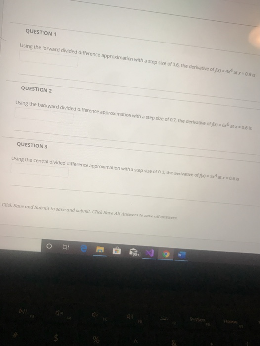 Solved QUESTION 1 Using the forward divided difference | Chegg.com
