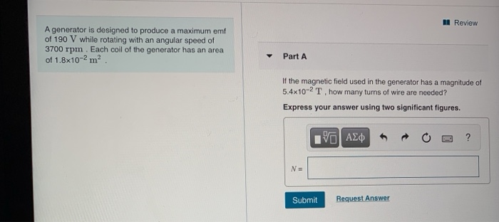 Solved A generator is designed to produce a maximum EMF of | Chegg.com