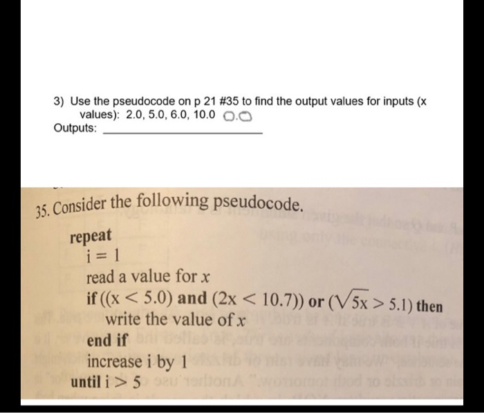 Solved 3 Use The Pseudocode On P 21 35 To Find The Output