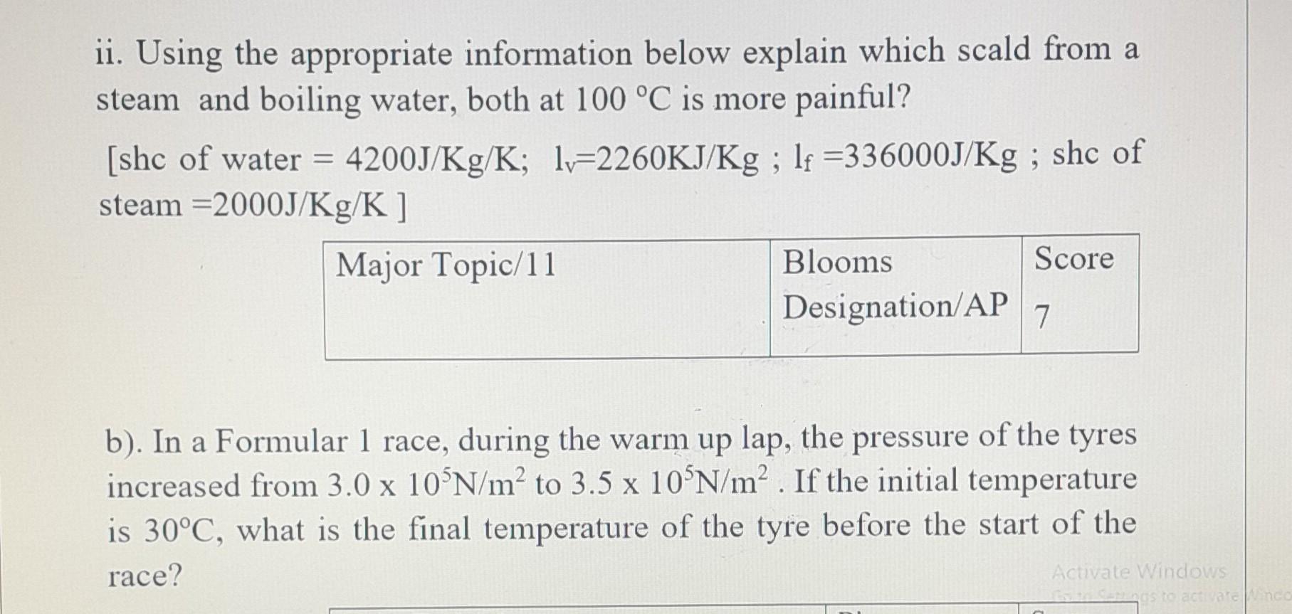 Solved ii. Using the appropriate information below explain | Chegg.com