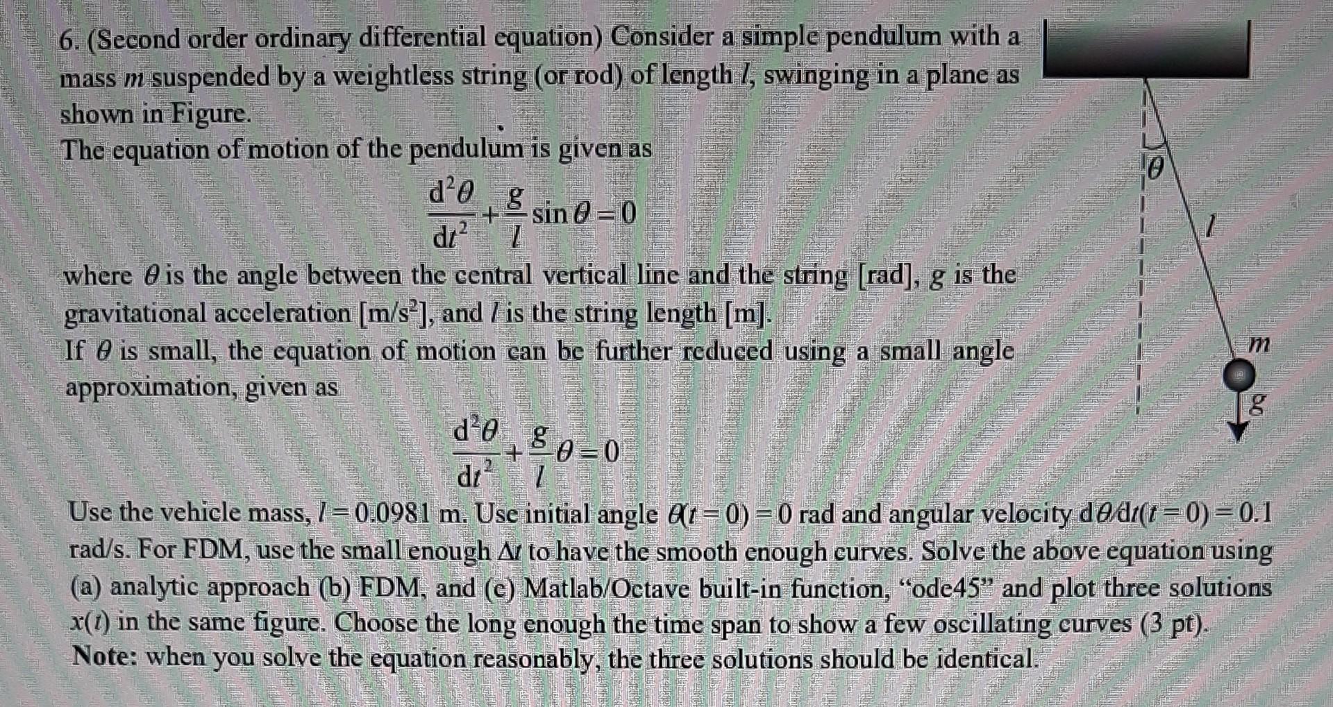 Solved 6. (Second order ordinary differential equation) | Chegg.com