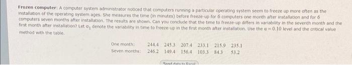 Solved Frozen computer: A computer system administrator | Chegg.com