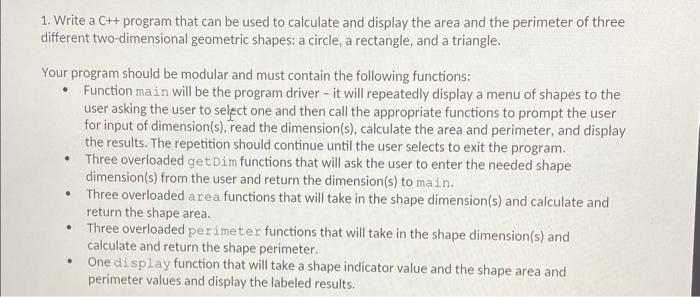 Solved 1. Write a C++ program that can be used to calculate | Chegg.com