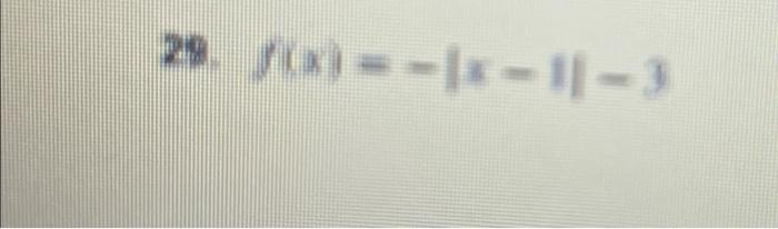 Solved f(x)=−∣x−1∣−3 | Chegg.com