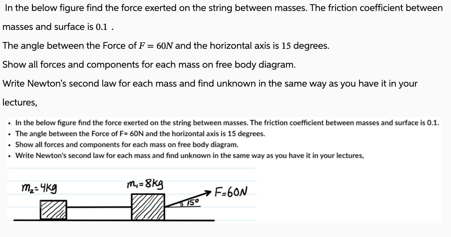 Solved In the below figure find the force exerted on the | Chegg.com