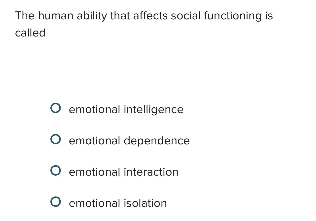 Solved The human ability that affects social functioning is | Chegg.com