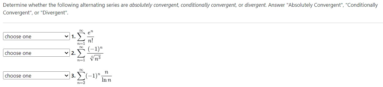 Solved Determine whether the following alternating series | Chegg.com
