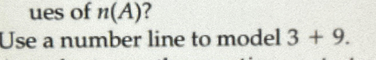 Solved Use a number line to model 3+9. | Chegg.com