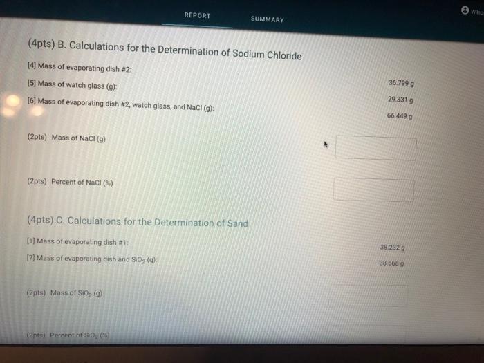 Solved Components of a Mixture REPORT SUMMARY Activity | Chegg.com