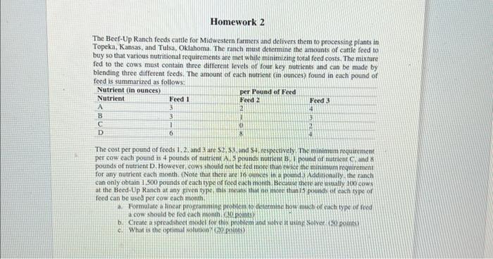 Solved The Beef-Up Ranch feeds cattle for Midwestern furmerx | Chegg.com