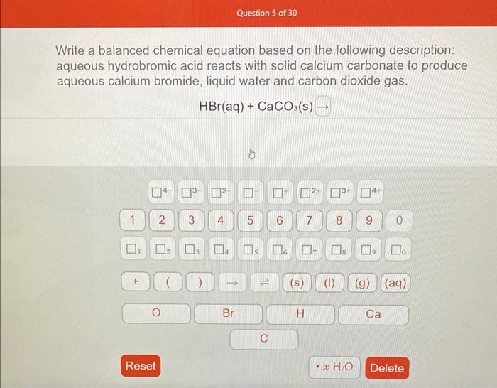 Solved Write A Balanced Chemical Equation Based On The