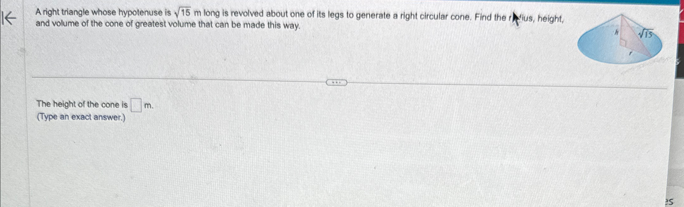 Solved A right triangle whose hypotenuse is 152m ﻿long is | Chegg.com