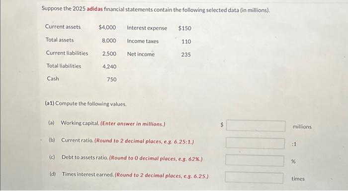 Solved Suppose the 2025 adidas financial statements contain | Chegg.com