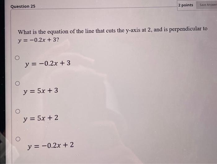 Solved What is the equation of the line that cuts the y-axis | Chegg.com