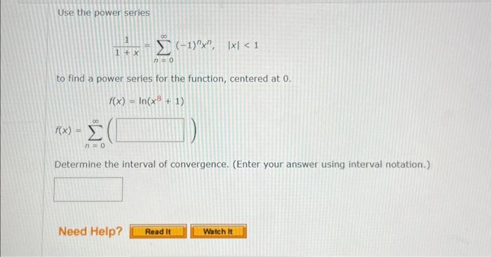Solved Use the power series \\[ | Chegg.com