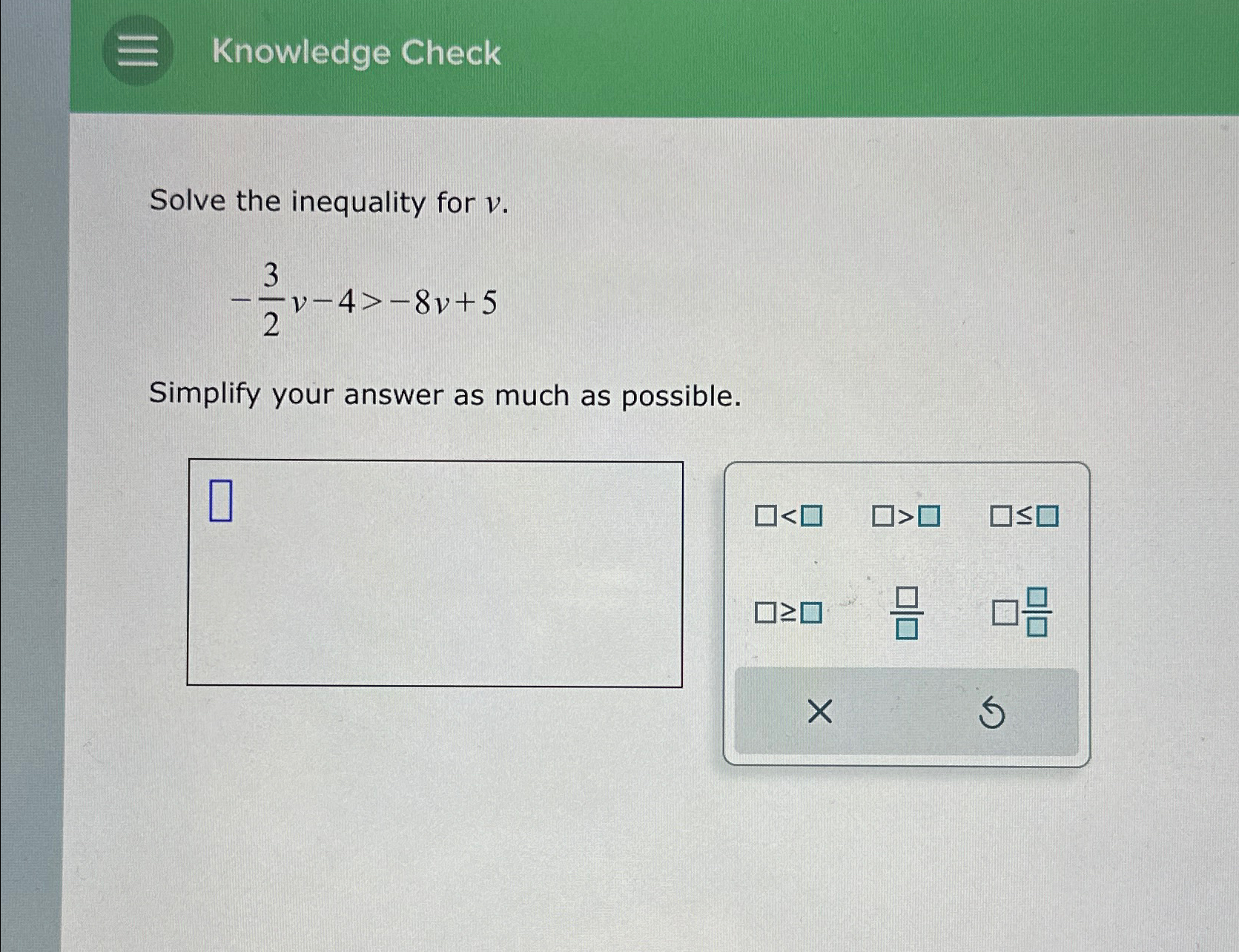 Solved Knowledge CheckSolve the inequality for | Chegg.com