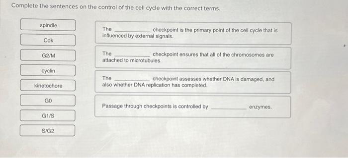 Solved Complete the sentences on the control of the cell | Chegg.com