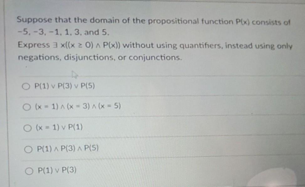Solved Suppose that the domain of the propositional function | Chegg.com