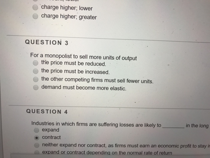 Solved charge higher; lower charge higher; greater QUESTION | Chegg.com
