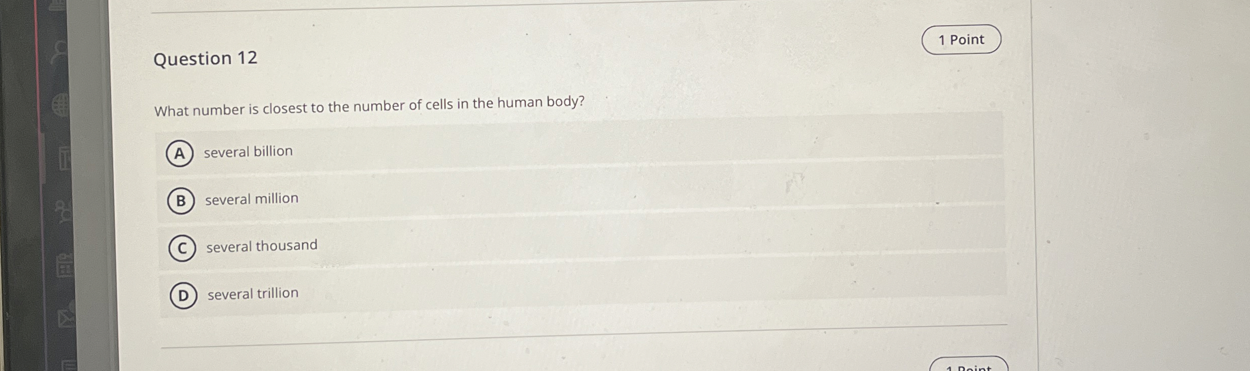 Solved Question 121 ﻿PointWhat number is closest to the | Chegg.com