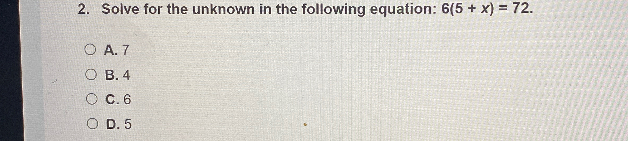 Solved Solve for the unknown in the following equation: | Chegg.com