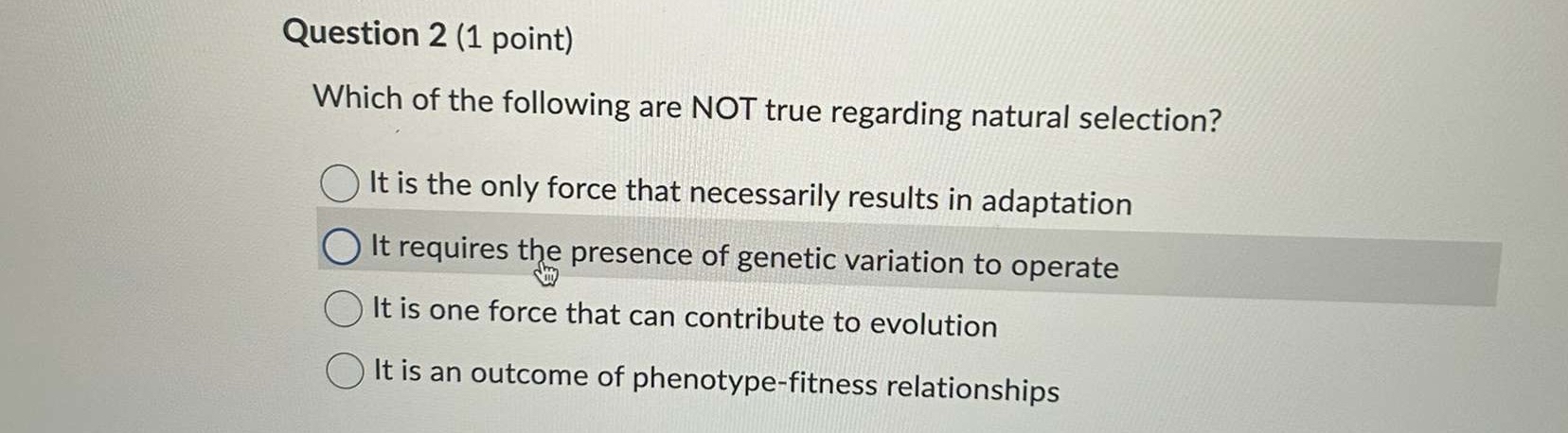Solved Question 2 (1 ﻿point)Which of the following are NOT | Chegg.com