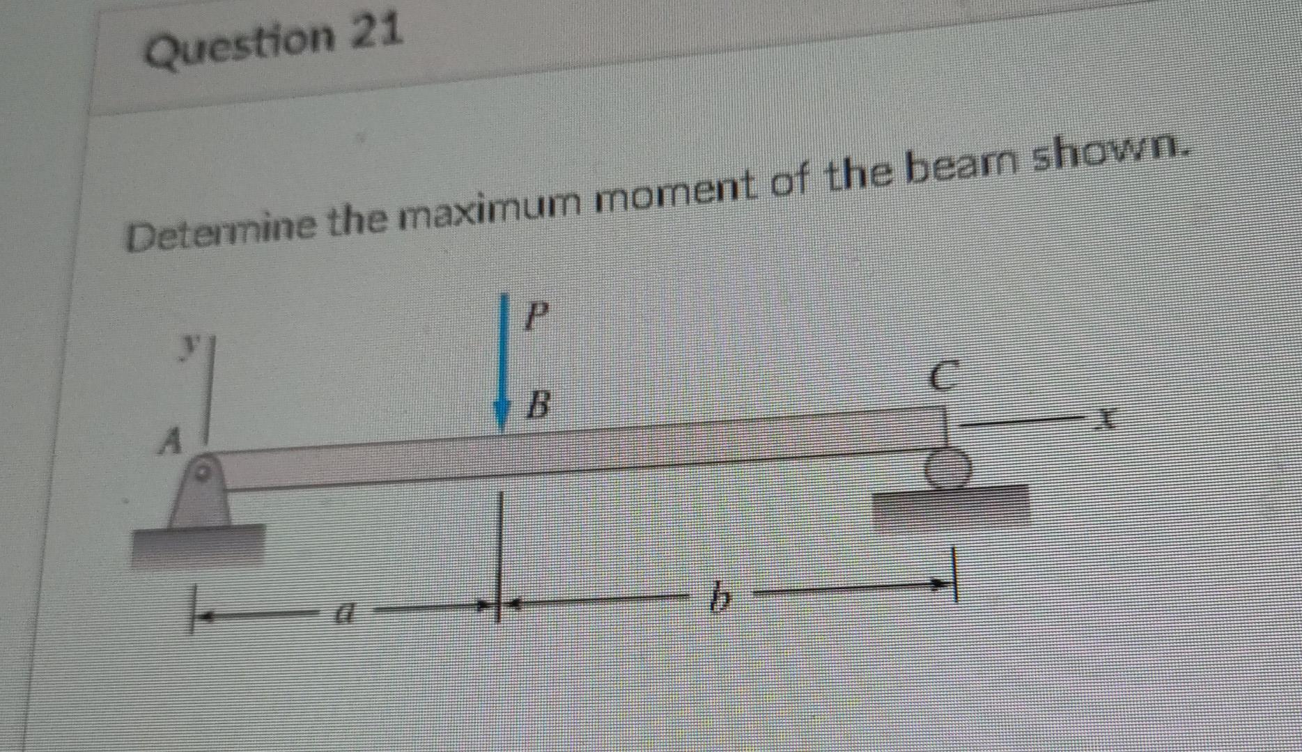 Solved Question 21 Determine the maximum moment of the bear | Chegg.com