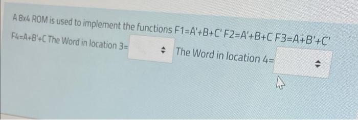 Solved A 8x4 ROM is used to implement the functions | Chegg.com