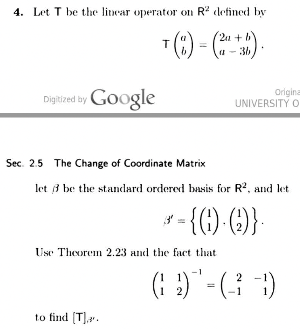 Solved Let T ﻿be the linear operator on R2 ﻿defined | Chegg.com