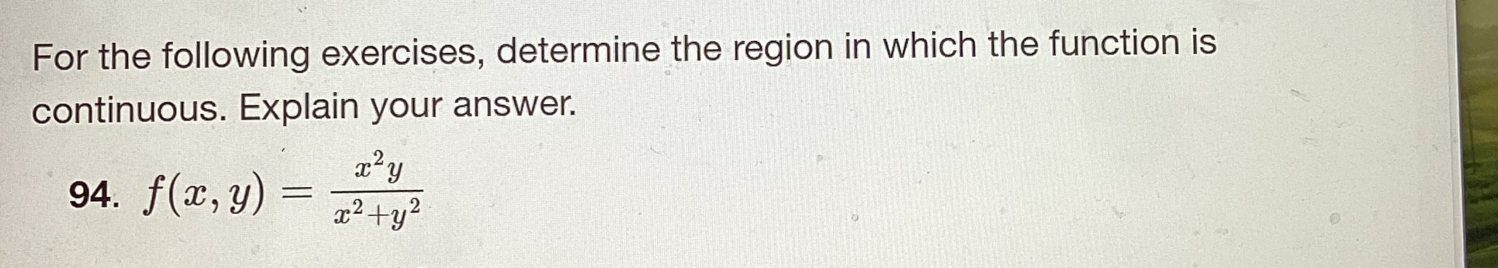 Solved For the following exercises, determine the region in | Chegg.com