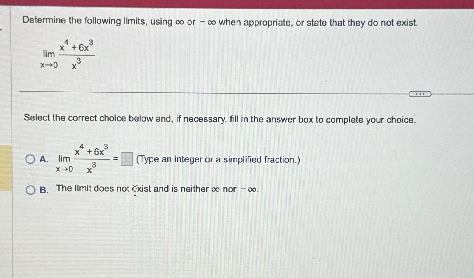 Solved Determine the following limits, ﻿using ∞ ﻿or -∞ ﻿when | Chegg.com
