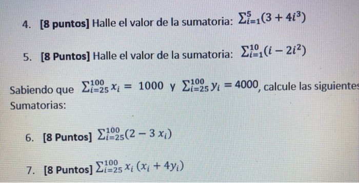 Solved 4. Solve the summation5. Solve the summation Knowing | Chegg.com