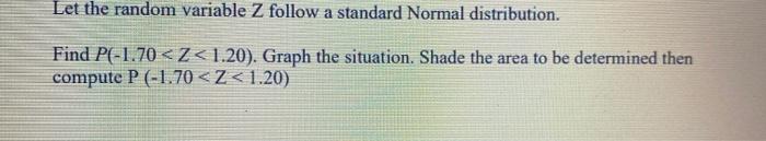 Solved Let the random variable Z follow a standard Normal | Chegg.com