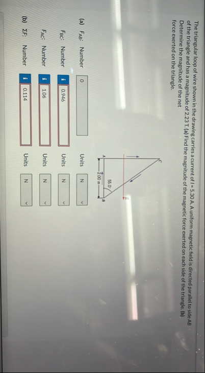Solved The triangular loop of wire shown in the drawing | Chegg.com