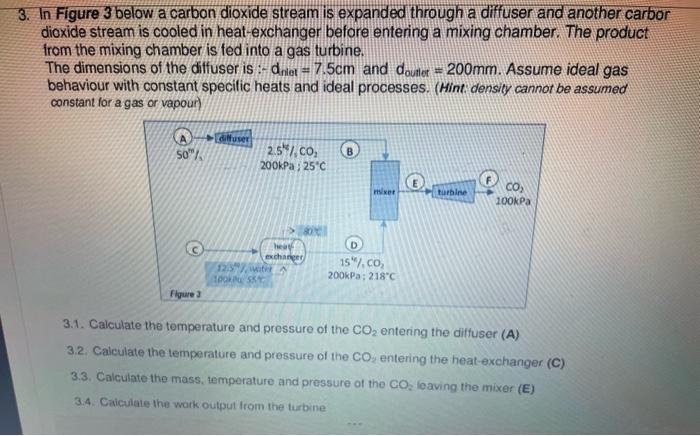 Solved 3. In Figure 3 below a carbon dioxide stream is | Chegg.com