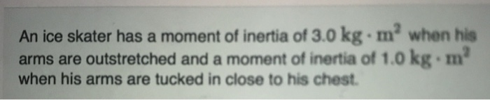 Solved An ice skater has a moment of inertia of 3.0 kg mº | Chegg.com