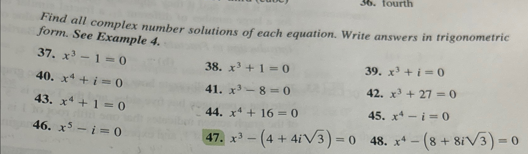 Find all complex number solutions of each equation. | Chegg.com