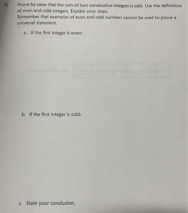 Solved Prove by cases that the sum of two consecutive | Chegg.com