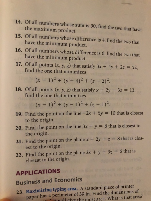 Solved 14. Of all numbers whose sum is 50, find the two that | Chegg.com