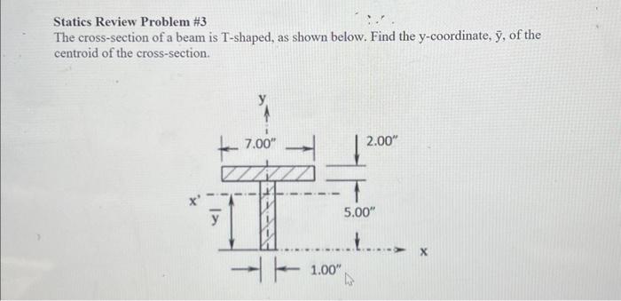 Solved Statics Review Problem \#3 The cross-section of a | Chegg.com